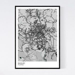 Baguio, Philippines Map Art Print Many Styles Art Quality Paper Fast ...