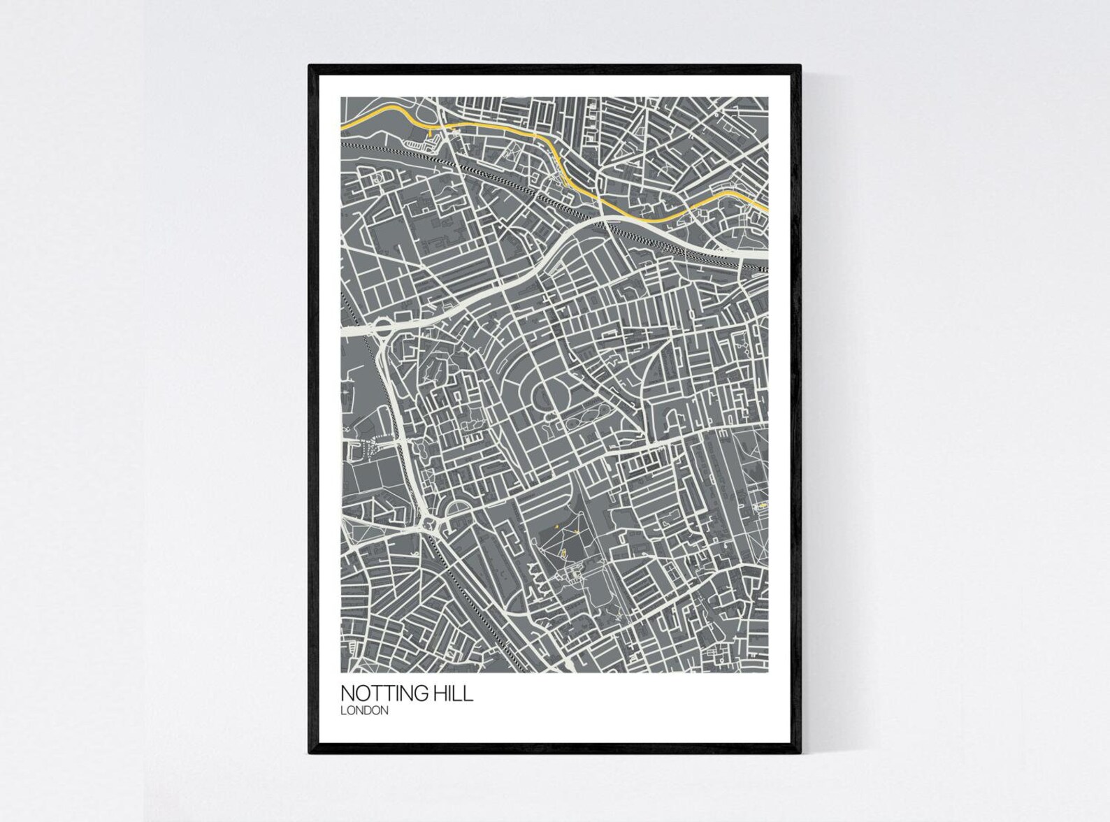 Notting Hill London Map Art Print Many Colours 350gsm Art - Etsy