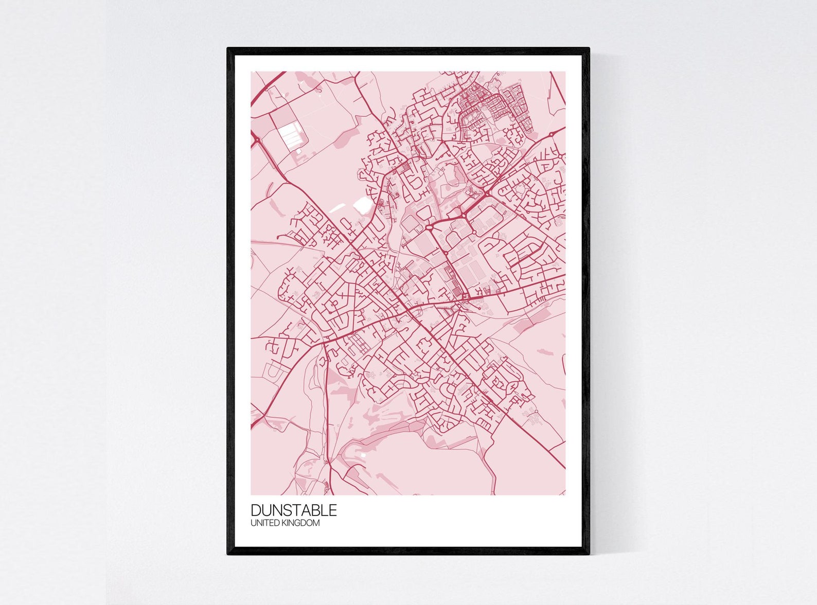 Dunstable United Kingdom Map Print Many Colours Fast | Etsy