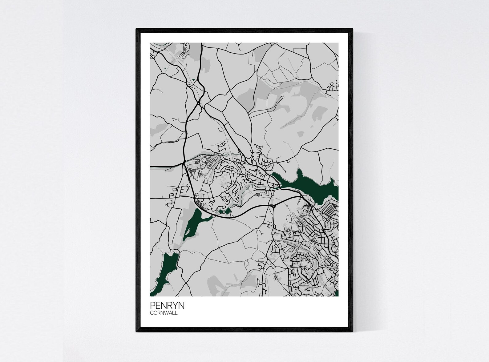 Penryn Cornwall Map Art Print Many Colours 350gsm Art | Etsy