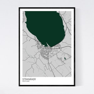 Stranraer, Scotland Map Art Print Many Styles 350gsm Art Quality Paper ...