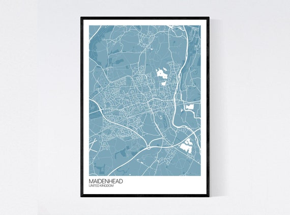 Maidenhead Map Print Many Colours 350gsm Art Quality Paper - Etsy