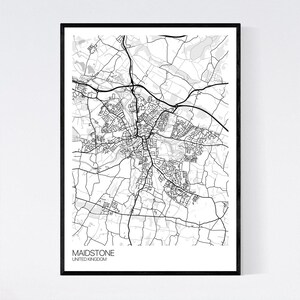 Maidstone United Kingdom City Map Art Print Many Styles - Etsy