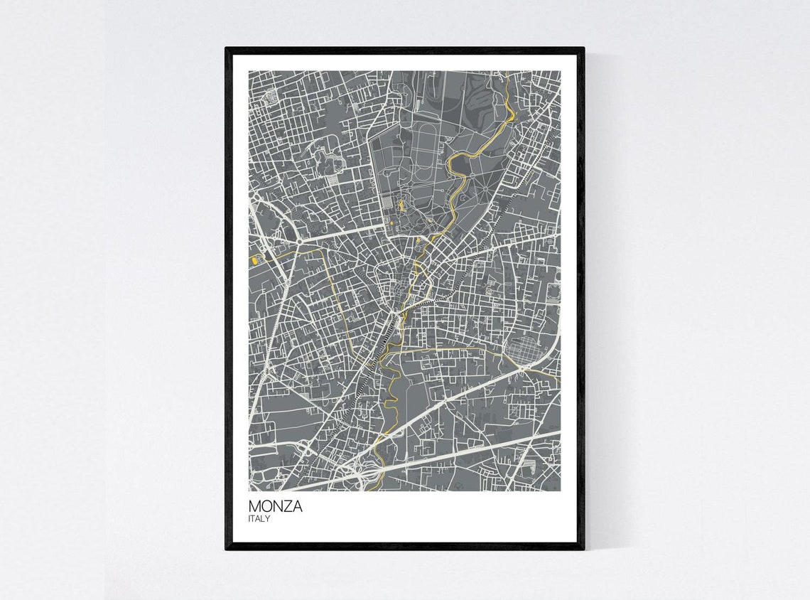 Monza Italy Map Art Print Many Colours 350gsm Art Quality | Etsy