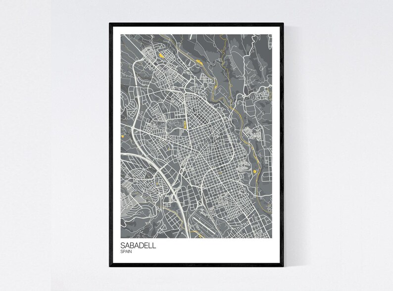 Sabadell Spain Map Art Print Many Colours Art Quality | Etsy