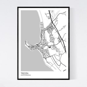 Troon Scotland City Map Art Print Many Styles 350gsm Art - Etsy