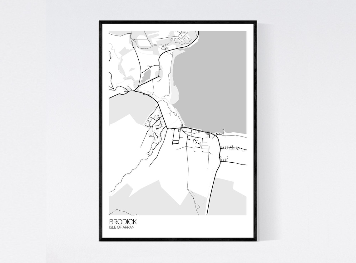 Brodick Isle of Arran Map Art Print Many Colours 350gsm - Etsy UK