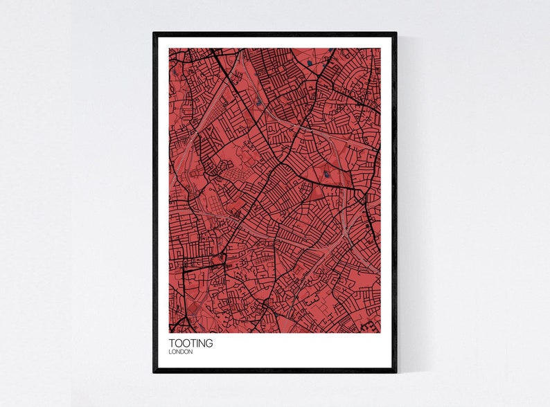 Tooting London Map Art Print Many Colours 350gsm Art - Etsy UK