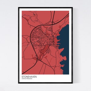 Stonehaven, Scotland City Map Art Print Many Styles 350gsm Art Quality ...
