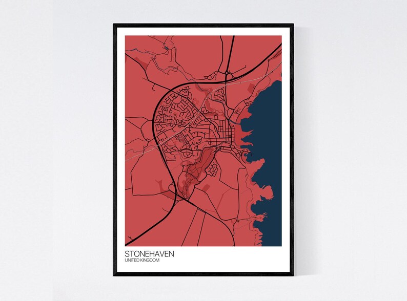 Stonehaven Scotland City Map Art Print Many Styles 350gsm - Etsy