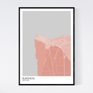 Burghead Scotland Map Art Print Many Styles 350gsm Art - Etsy