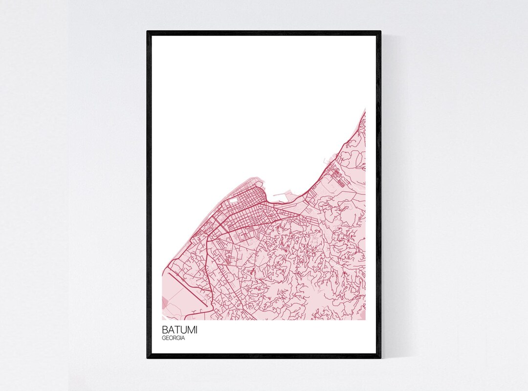 Batumi, Georgia Map Art Print - Many Styles - 350gsm Art Quality Paper ...
