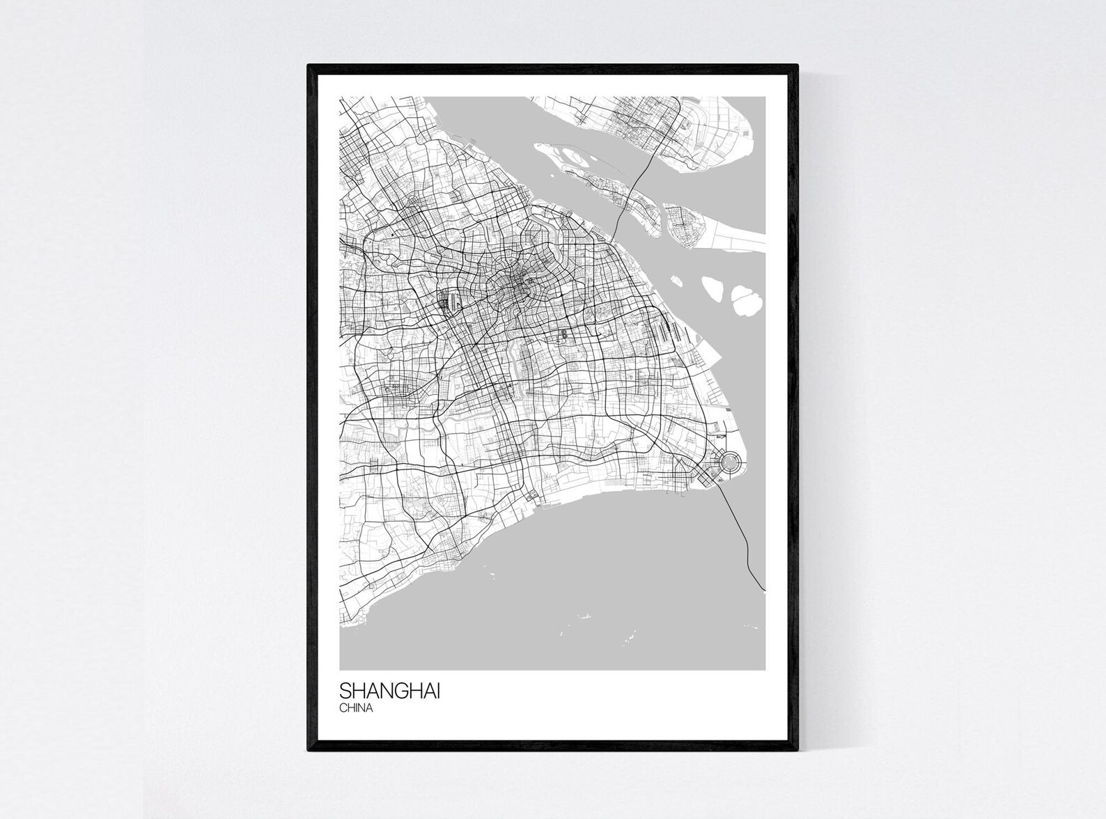 Shanghai China Map Art Print Many Styles Art Quality | Etsy