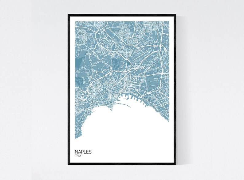 Naples Italy Map Art Print Many Colours 350gsm Art | Etsy