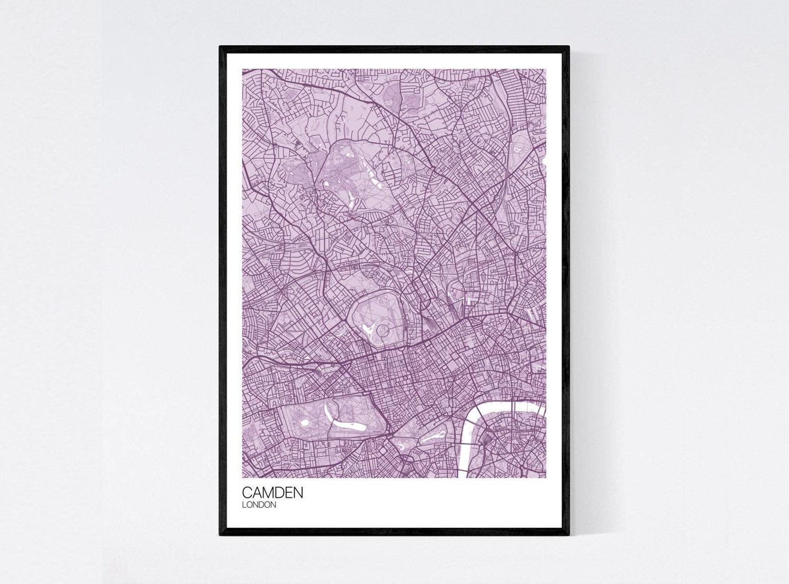Camden London Map Art Print Many Colours 350gsm Art | Etsy UK