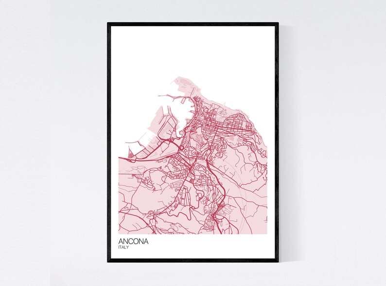 Ancona Italy Map Art Print Many Colours Art Quality Paper - Etsy