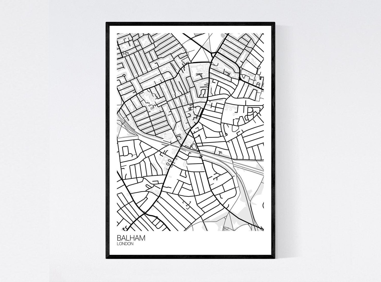 Balham London Map Art Print Many Colours 350gsm Art | Etsy