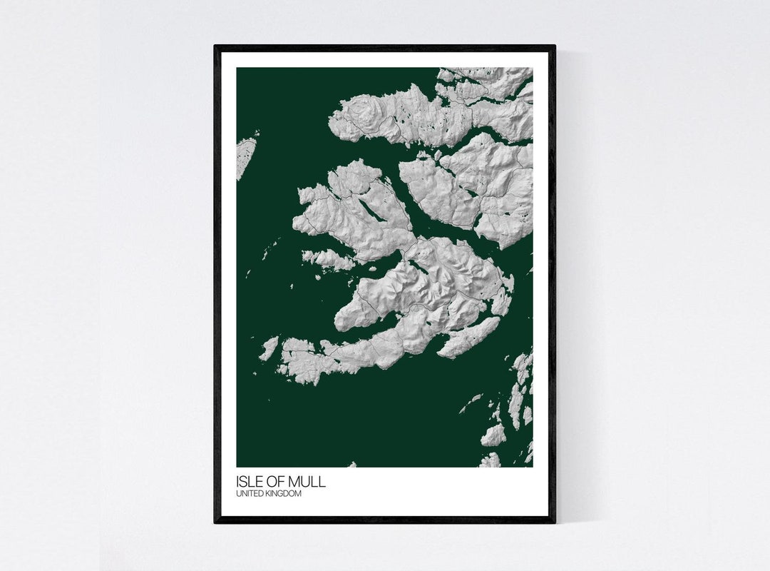 Isle of Mull, Scotland Topographic Map Print Many Colours Fast Delivery ...