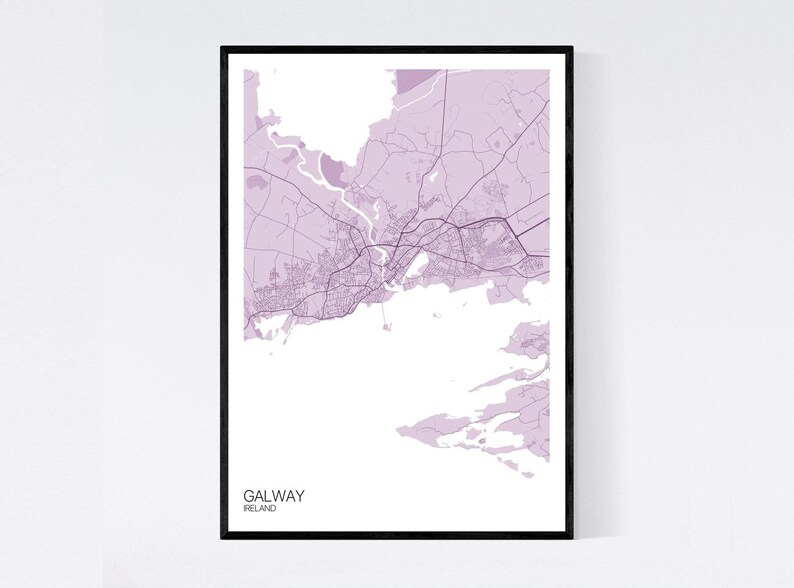 Galway City Map Art Print Many Styles 350gsm Art Quality - Etsy