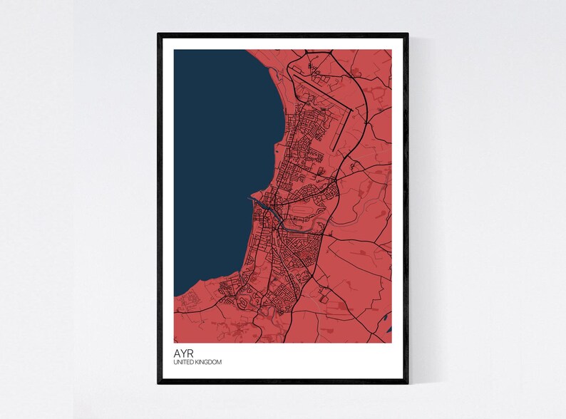 Ayr Scotland City Map Art Print Many Styles 350gsm Art - Etsy