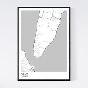 Oslob, Philippines Map Art Print Many Styles Art Quality Paper Fast ...
