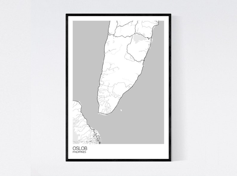 Oslob Philippines Map Art Print Many Styles Art Quality - Etsy