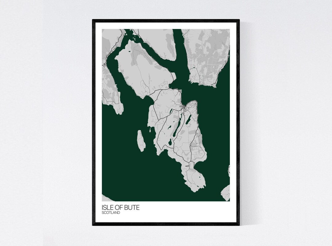Isle of Bute, Scotland Map Art Print Many Colours 350gsm Art Quality ...