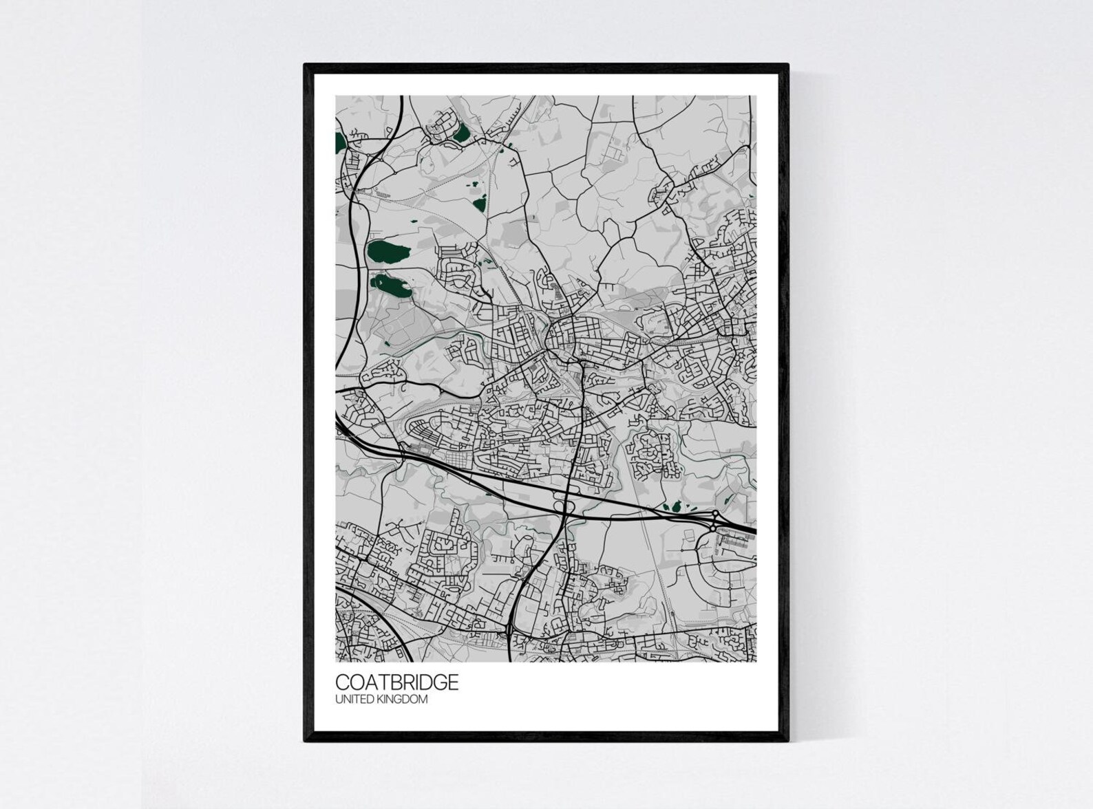 Coatbridge Scotland City Map Art Print Many Styles 350gsm | Etsy
