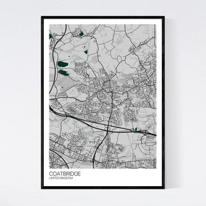 Coatbridge, Scotland City Map Art Print Many Styles 350gsm Art Quality ...