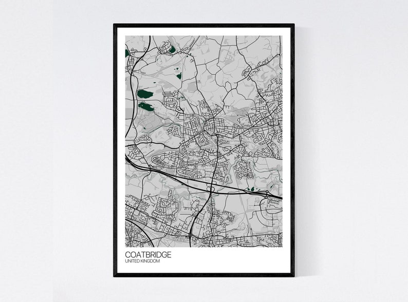Coatbridge Scotland City Map Art Print Many Styles 350gsm | Etsy