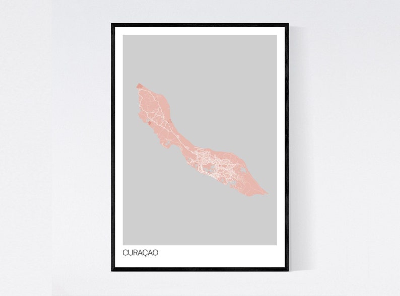 Curaçao Island Map Art Print Many Styles 350gsm Art - Etsy