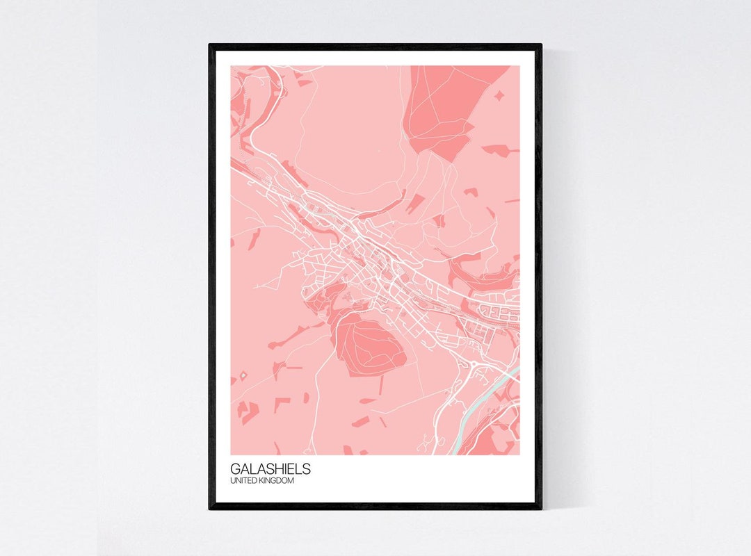 Galashiels, Scotland City Map Art Print - Many Styles - 350gsm Art ...
