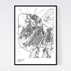 Cucuta, Colombia Map Art Print Many Styles 350gsm Art Quality Paper ...