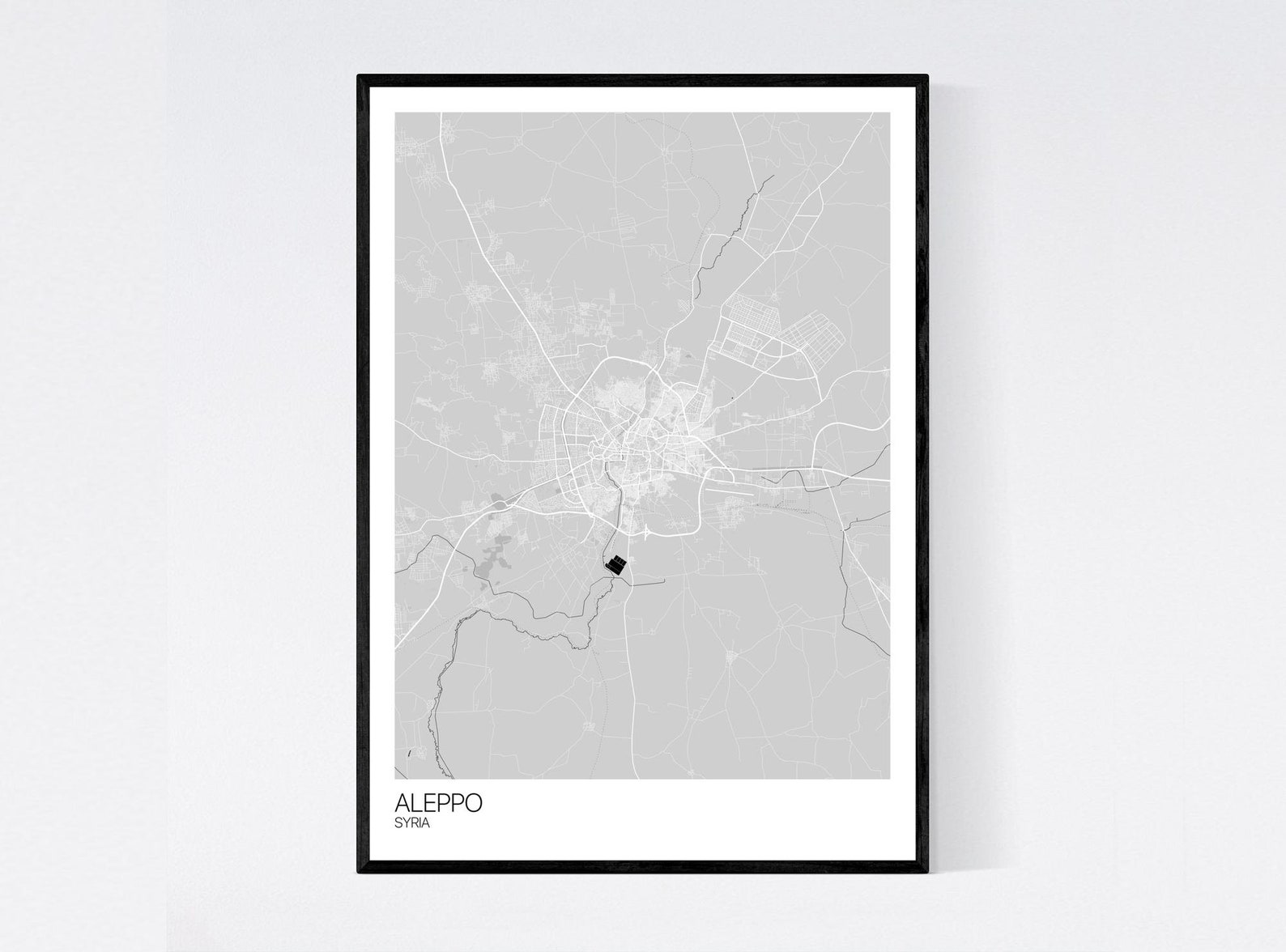 Aleppo Syria Map Art Print Many Styles Art Quality Paper | Etsy