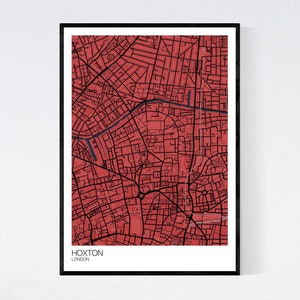 Hoxton London Map Art Print Many Colours 350gsm Art - Etsy