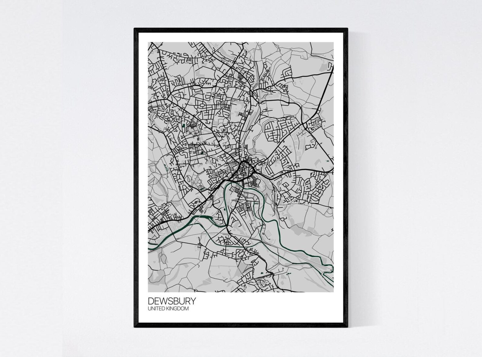 Dewsbury United Kingdom Map Print Many Colours Fast - Etsy