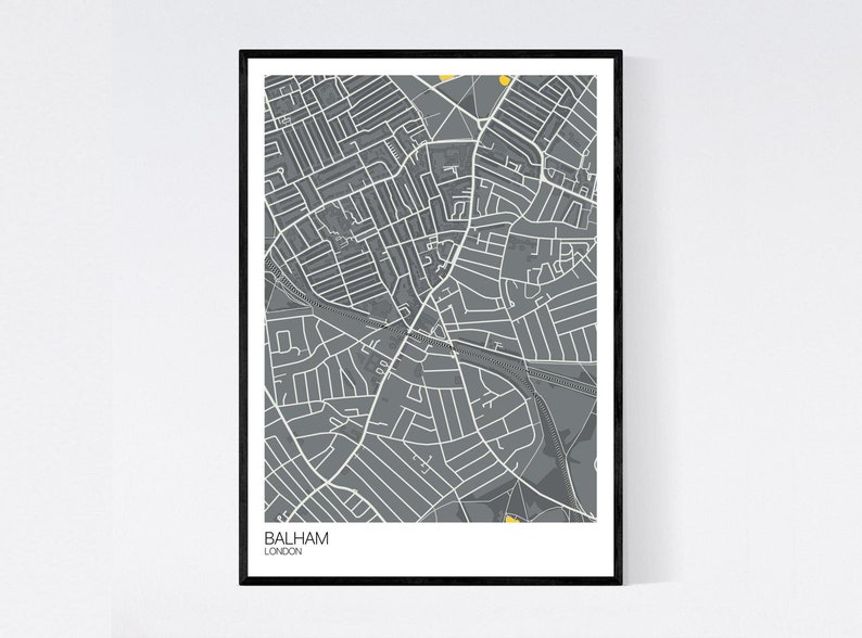 Balham London Map Art Print Many Colours 350gsm Art - Etsy
