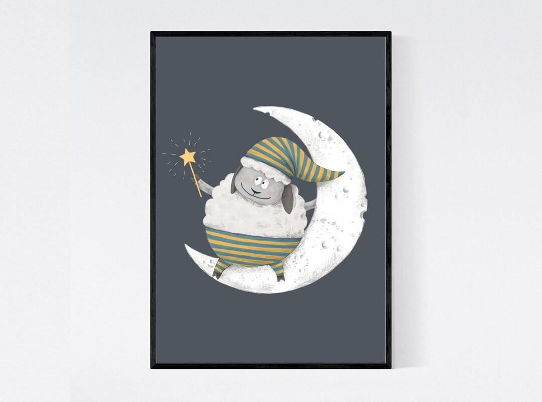 Bedtime Sheep Print 350gsm Art Quality Paper Fast Delivery Cute Print ...