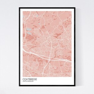 Coatbridge, Scotland City Map Art Print Many Styles 350gsm Art Quality ...