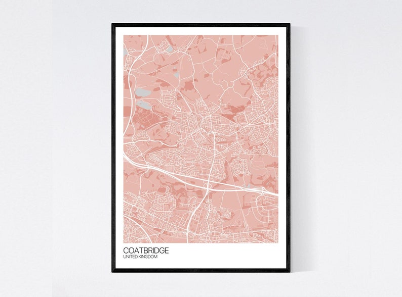 Coatbridge Scotland City Map Art Print Many Styles 350gsm | Etsy