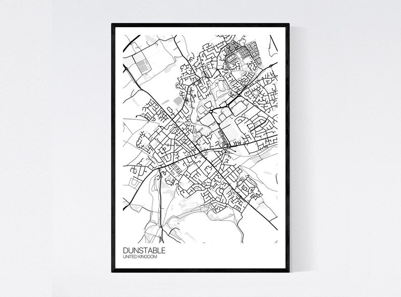 Dunstable United Kingdom Map Print Many Colours Fast - Etsy
