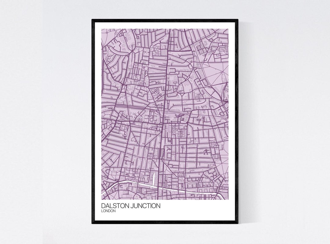 Dalston Junction, London Map Art Print Many Colours 350gsm Art Quality ...