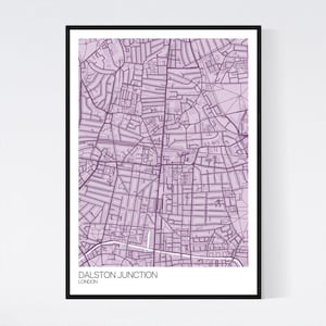 Dalston Junction, London Map Art Print Many Colours 350gsm Art Quality ...