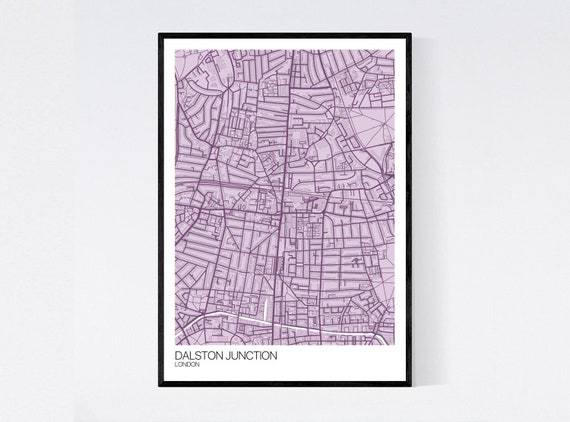 Dalston Junction London Map Art Print Many Colours 350gsm | Etsy