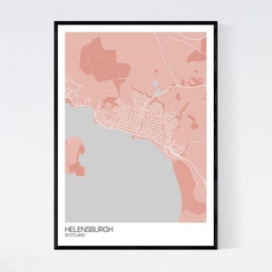Helensburgh, Scotland Map Art Print Many Styles 350gsm Art Quality ...