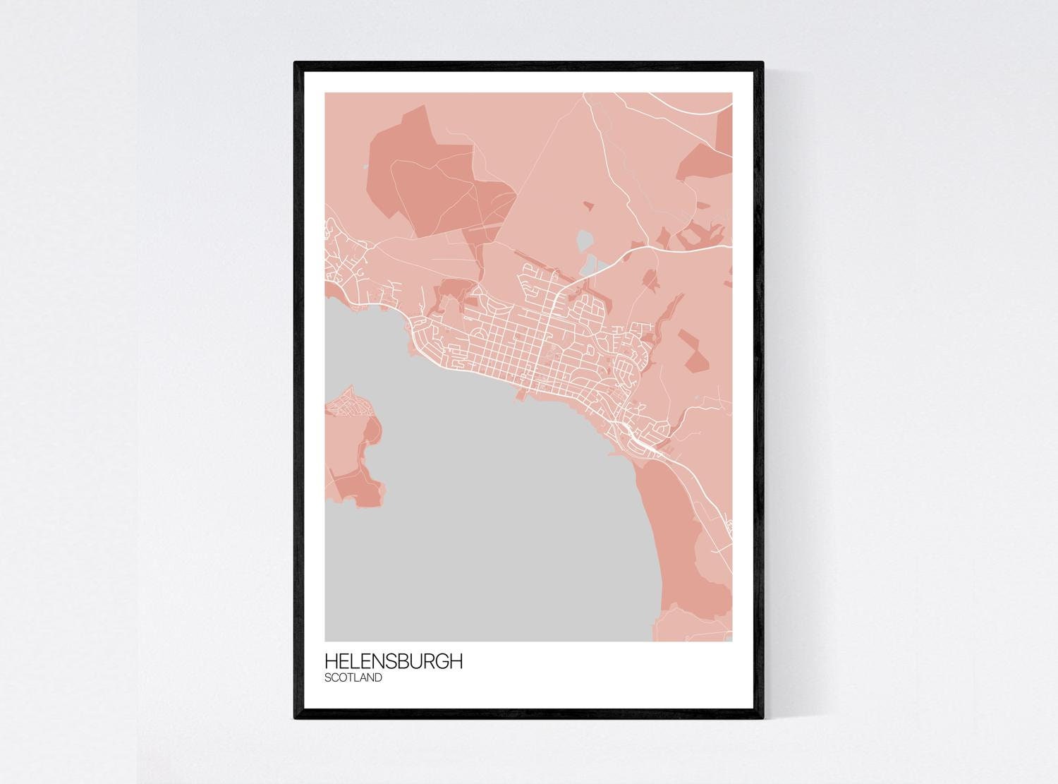 Helensburgh Scotland Map Art Print Many Styles 350gsm Art | Etsy