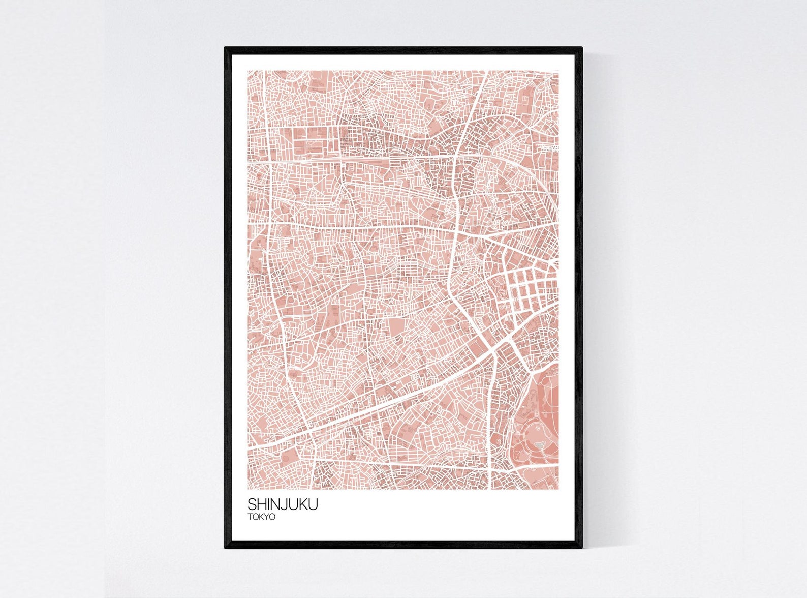Shinjuku Tokyo Map Print Many Colours Fast Delivery - Etsy