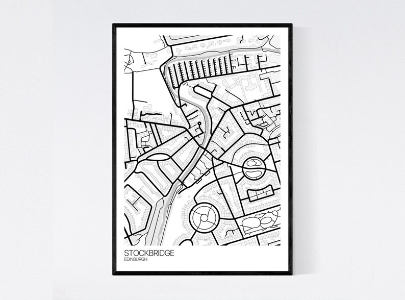 Stockbridge Edinburgh City Map Art Print Many Colours - Etsy UK