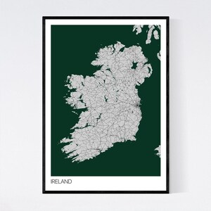 Ireland Map Print - Many Colours - Fast Delivery - Scandi // Vintage ...