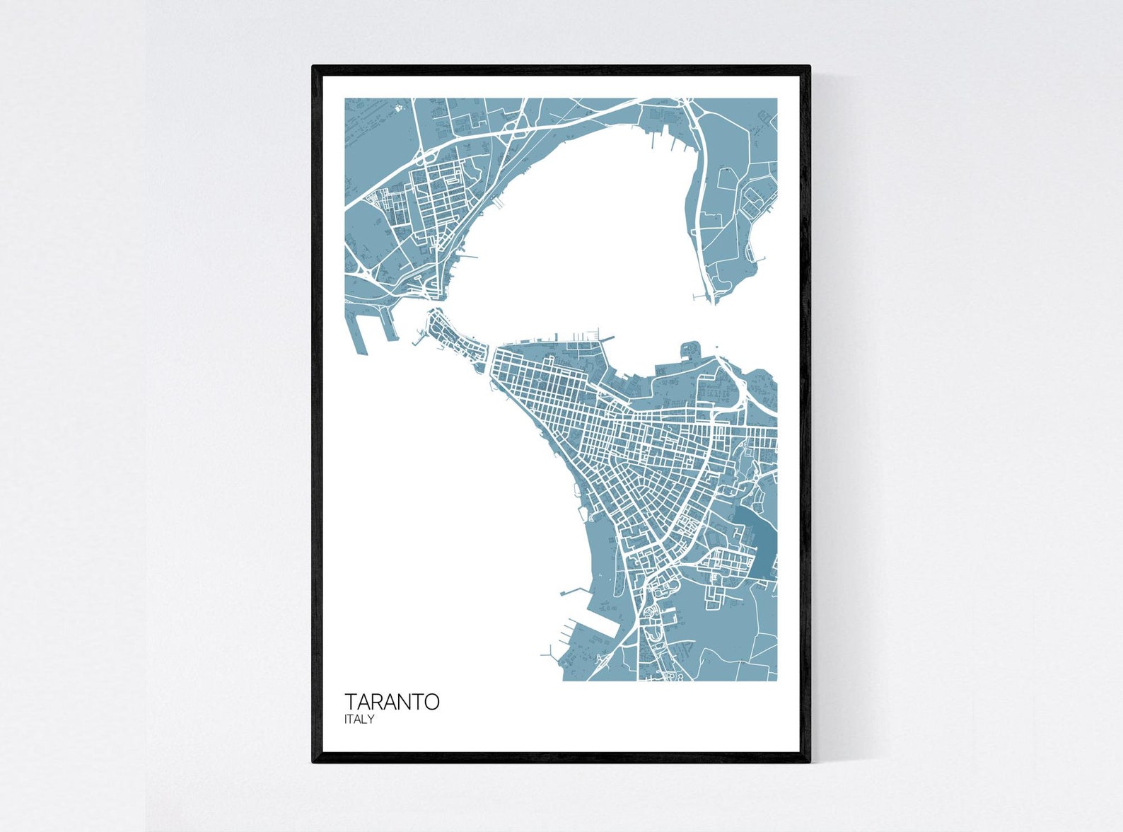 Taranto Italy Map Art Print Many Colours 350gsm Art | Etsy